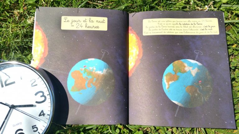 Apprendre à lire l'heure avec Montessori. Un cahier de chez Nathan.