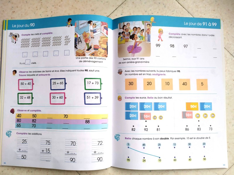 Je suis en CP, cahiers d'écriture et mathématique, une belle collection.
